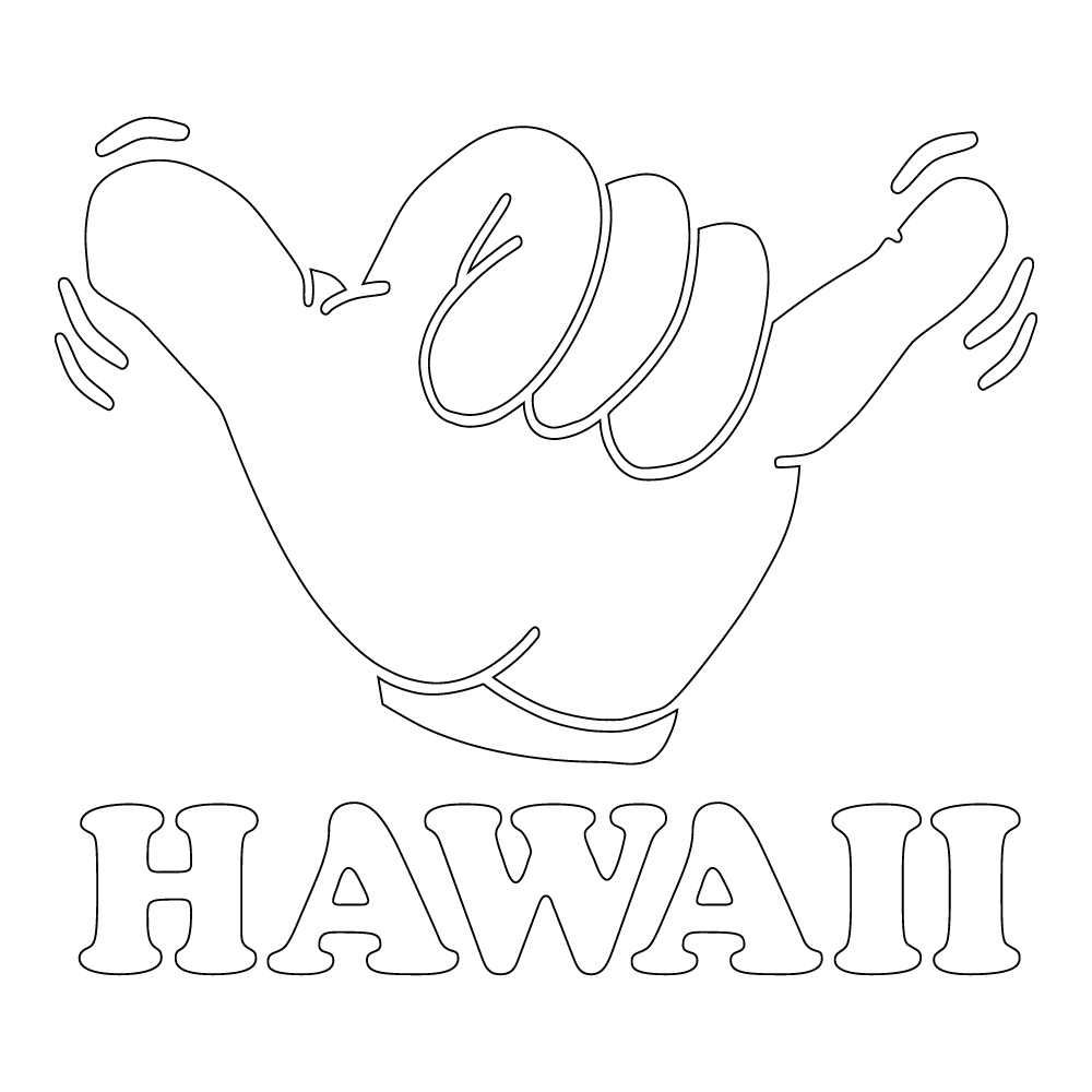 168 Hawaii Shaka Sticker 5" x 5" – Inbloom Stickers