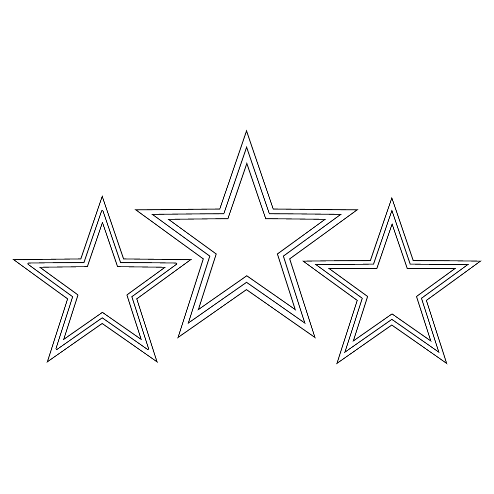 Stars Outline Different Sizes