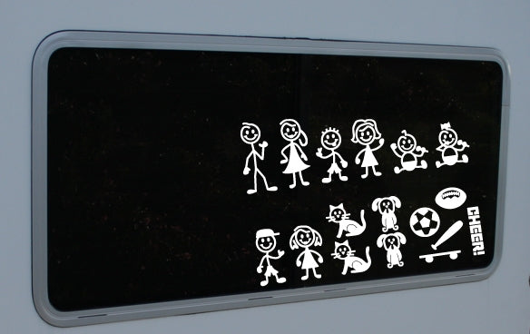 Inbloom Stickers | Stick Figure Family Pack Car Sticker